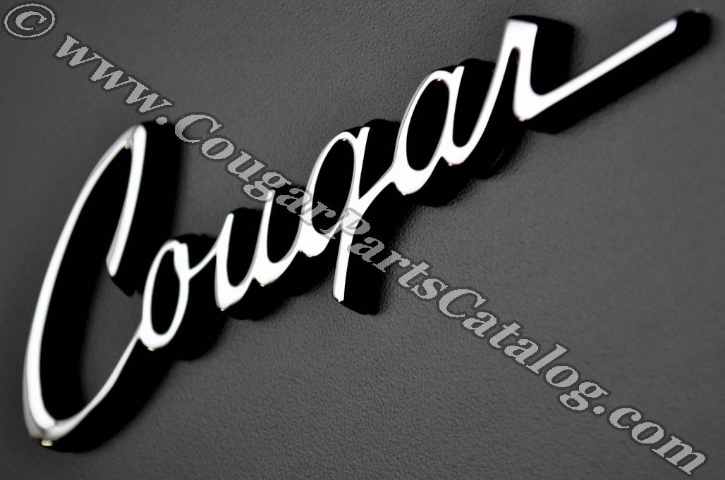 Emblem - Rear Deck / Trunk Lid - COUGAR Script - Repro ~ 1969 - 1973 Mercury Cougar ( 1969 ...
